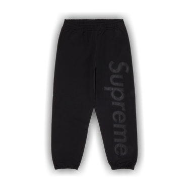 Buy Supreme Satin Appliqué Sweatpant 'Black' - FW23P104 Buy Supreme Satin Appliqué Sweatpant 'Black' - FW23P104