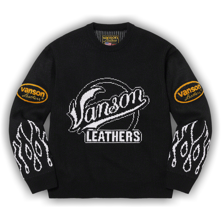Buy Supreme x Vanson Leathers Sweater 'Black' - SS22SK19 Buy Supreme x Vanson Leathers Sweater 'Black' - SS22SK19