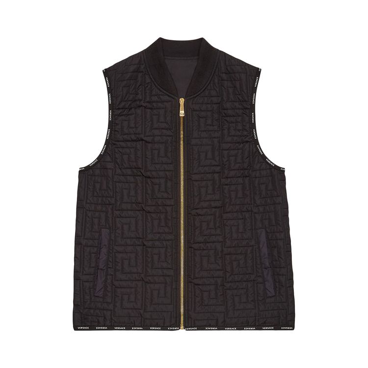 Buy Versace Greca Pattern Quilted Vest 'Black' - A87497 A230630 A1008 ...