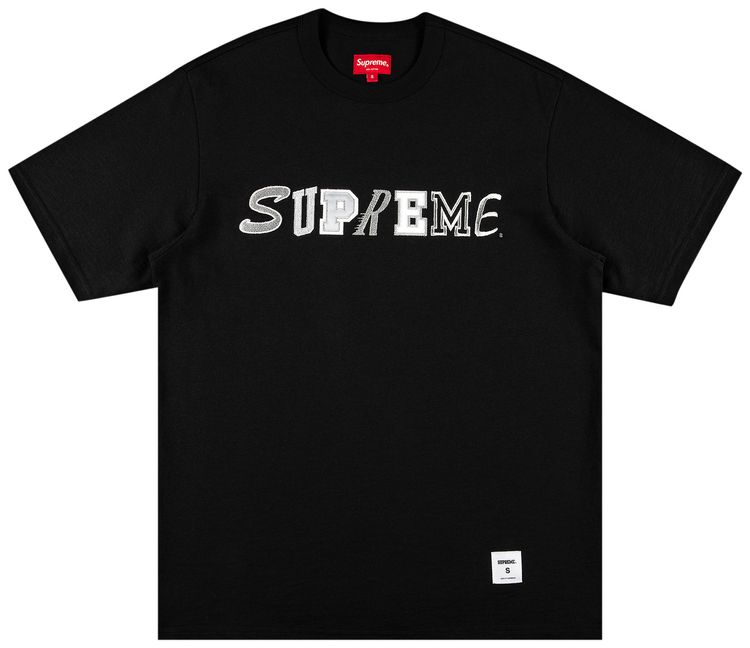 Buy Supreme Collage Logo Short-Sleeve Top 'Black' - FW20KN76 BLACK | GOAT