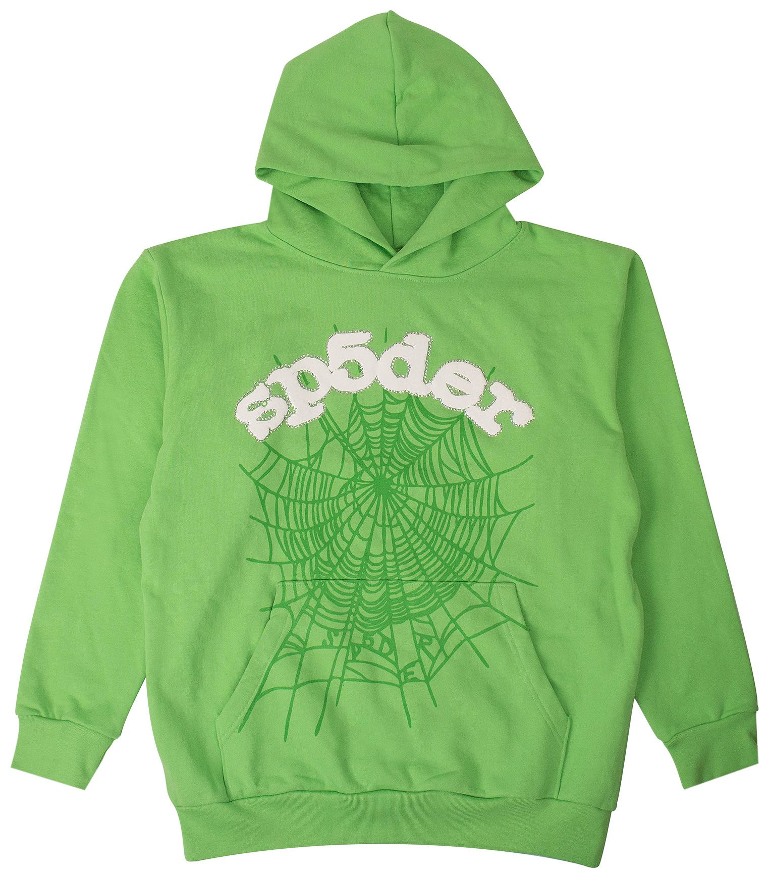 Buy Sp5der Logo Hoodie Sweatshirt 'Green' - 2406 100000106LHS GREE | GOAT