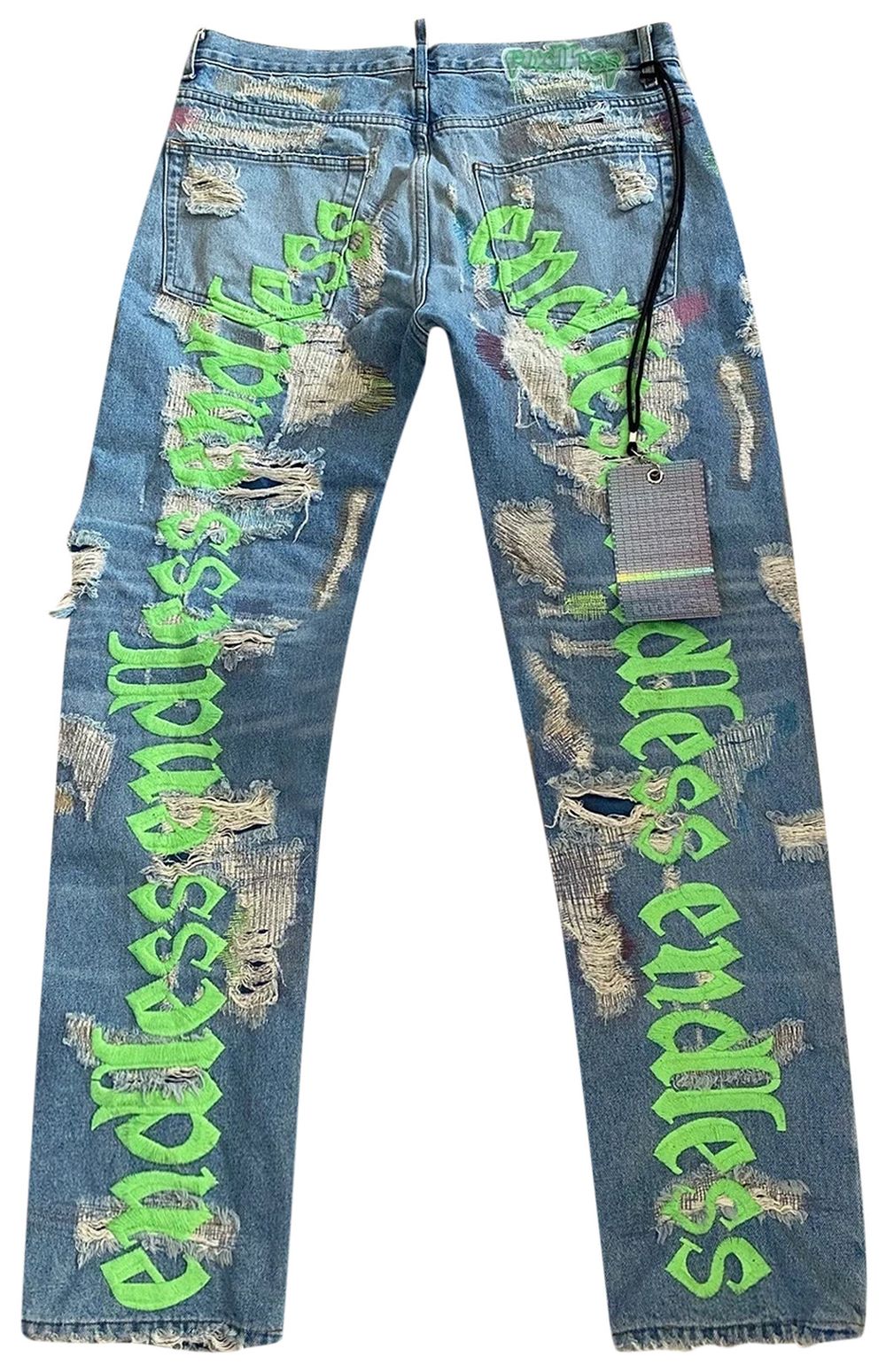 Buy Vlone x Endless Distressed Denim Jeans 'Blue/Green' - 1020 ...