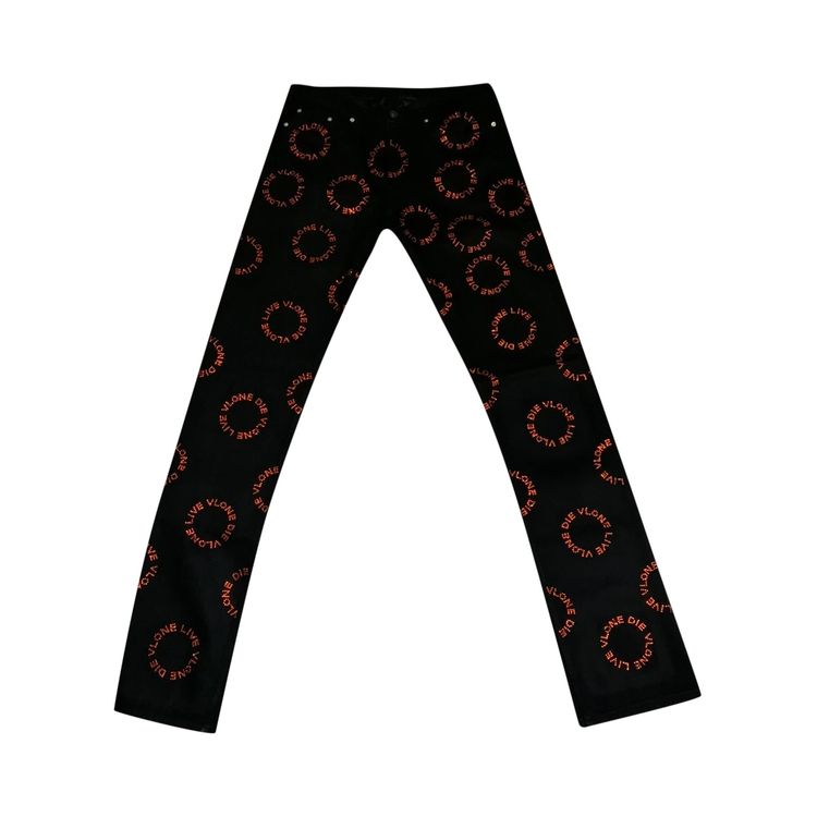 Buy Vlone Rhinestone Denim Jeans 'Black/Red' - 1020 100000201RDJ BLAC ...