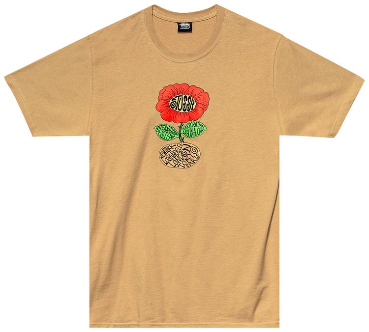 Buy Stussy Sunflower Tee 'Khaki' - 1904693 KHAK | GOAT