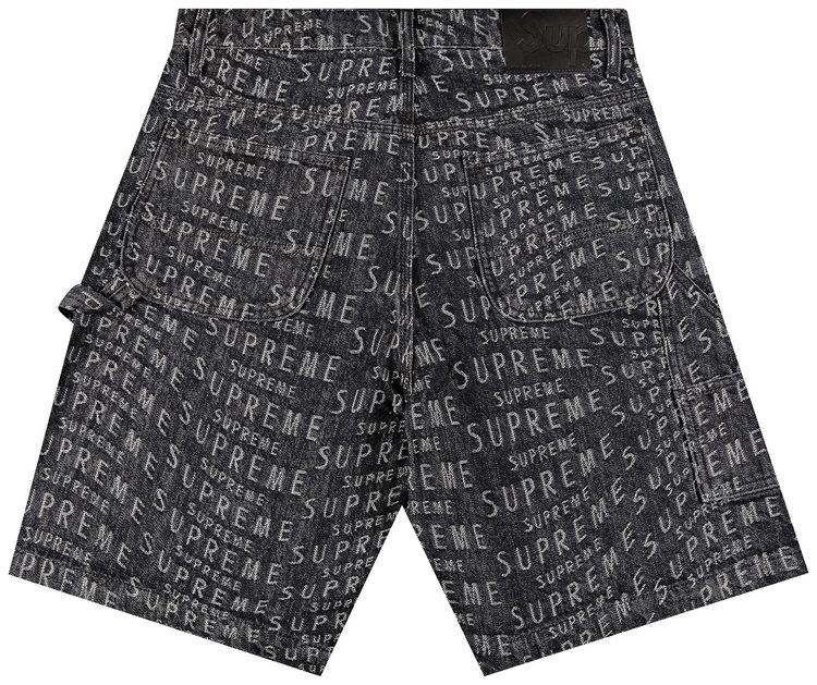 Buy Supreme Warp Jacquard Logos Denim Painter Short 'Black' - SS21SH13 ...