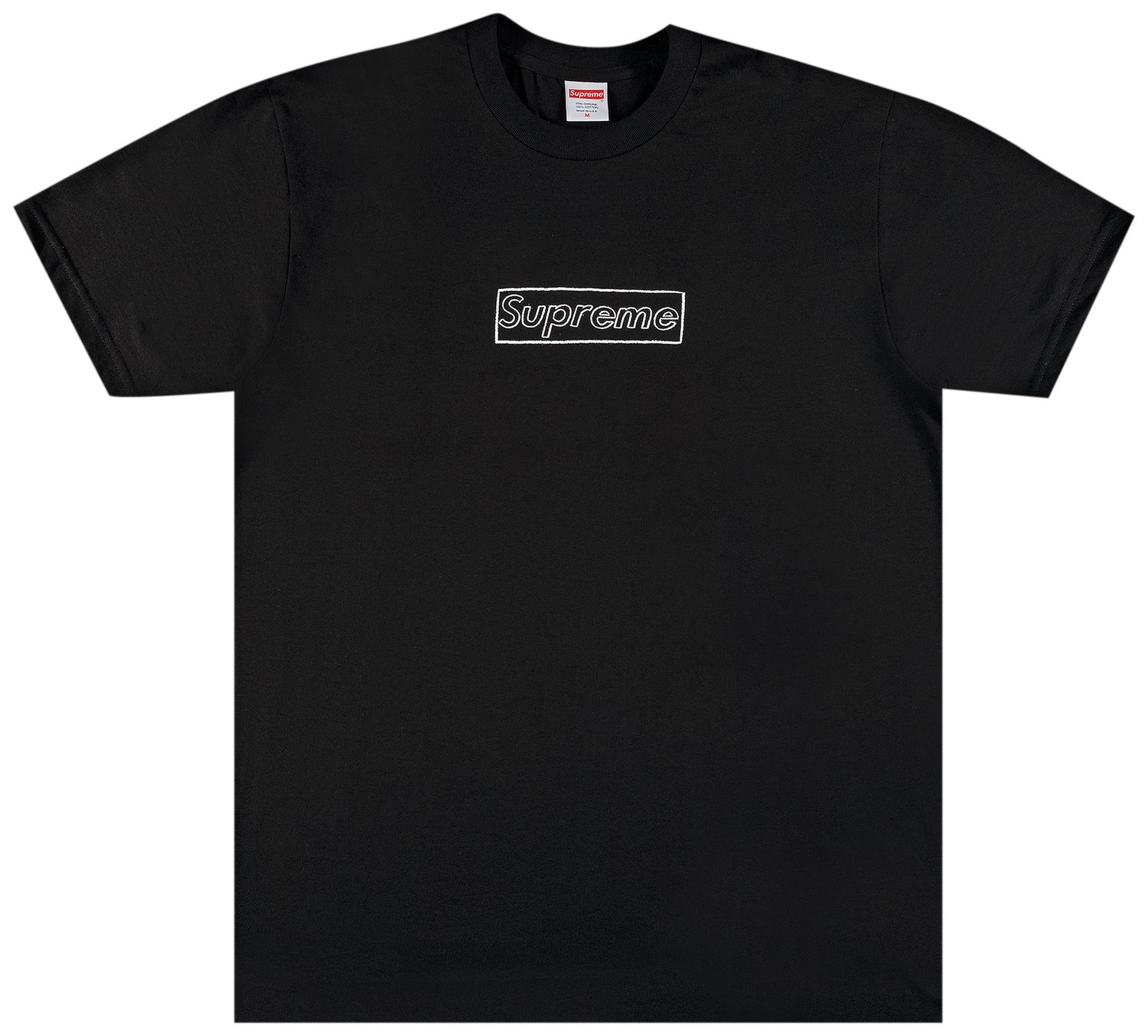 Buy Supreme x KAWS Chalk Logo Tee 'Black' - SS21T7 BLACK | GOAT