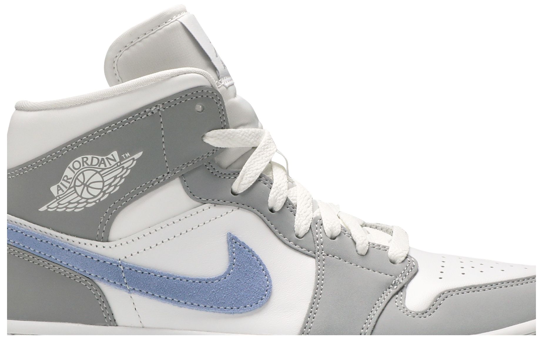 Buy Wmns Air Jordan 1 Mid 'Wolf Grey Aluminum' - BQ6472 105 | GOAT