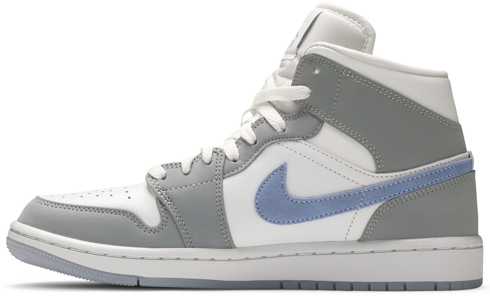 Buy Wmns Air Jordan 1 Mid 'Wolf Grey Aluminum' - BQ6472 105 | GOAT