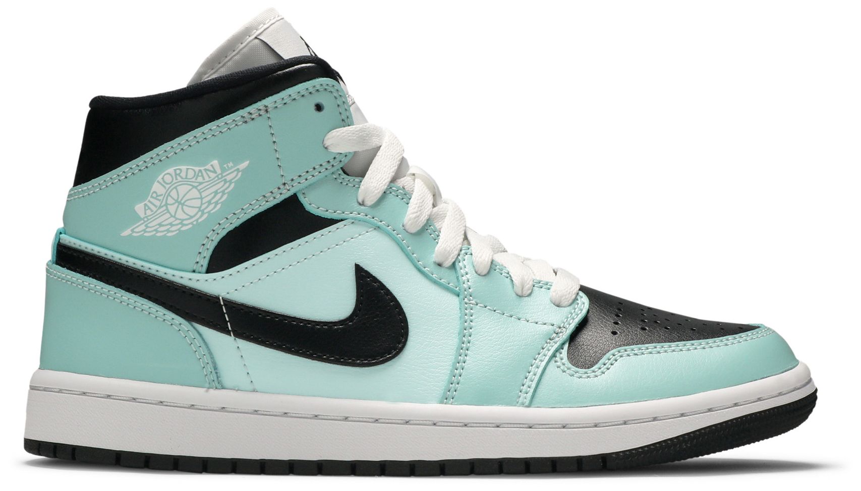 Buy Wmns Air Jordan 1 Mid 'Aqua Black' - BQ6472 300 | GOAT