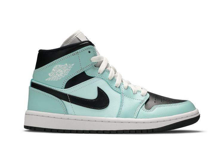 Buy Wmns Air Jordan 1 Mid 'Aqua Black' - BQ6472 300 | GOAT