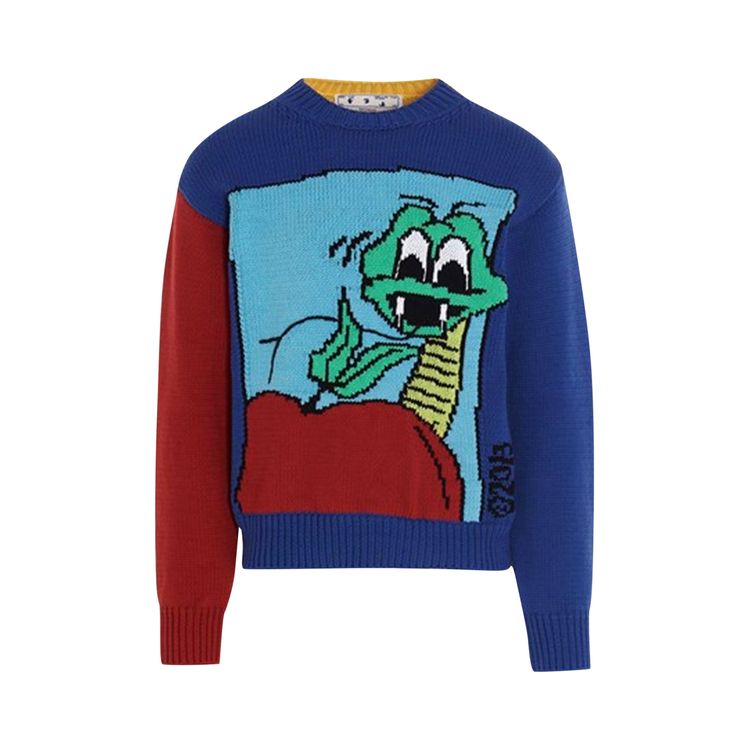 Buy Off-White Snake Chunky Knit Crewneck 'Multicolor/Red ...