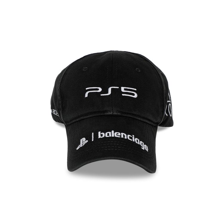 Buy Balenciaga Embroidered PS5 Cap 'Black/White' - 661879 310B2 1077 | GOAT