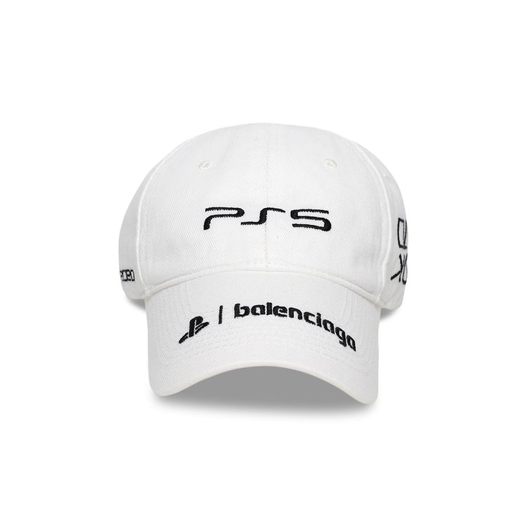 Buy Balenciaga Embroidered PS5 Cap 'White/Black' - 661879 310B2 9060 | GOAT