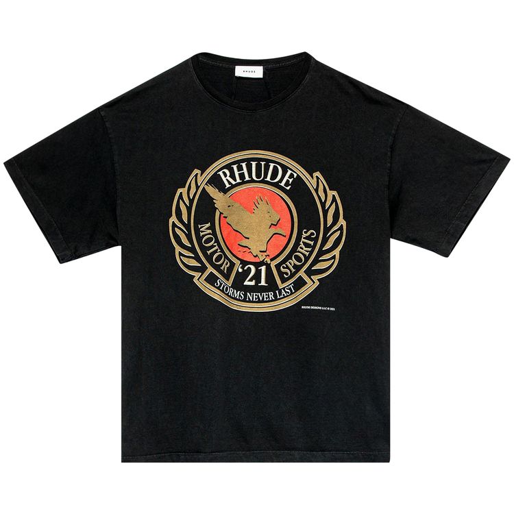 Buy Rhude Motorsports Tee 'Black' - FW21TT13012372 | GOAT