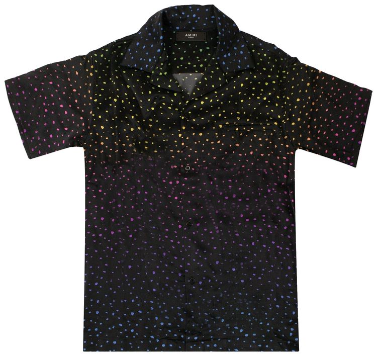 Buy Amiri Silk Dotted Button Down Shirt 'Black' - MWSSB DTTBRB BLAC | GOAT