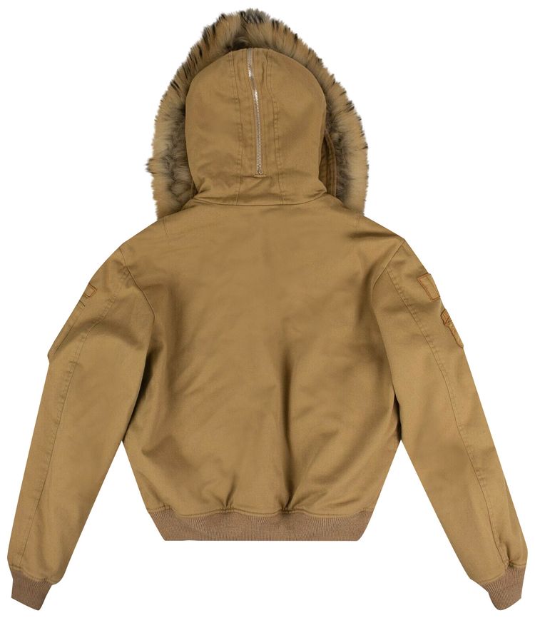 Buy Amiri Hooded Fur Bomber Jacket 'Khaki' - W9M04160COKHA KHAK | GOAT