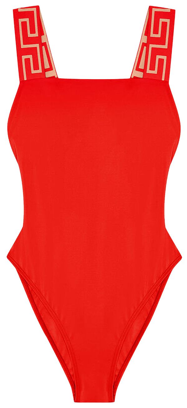 Buy Versace Greca Border One-Piece Swimsuit 'Red' - ABD01098 A232185 ...