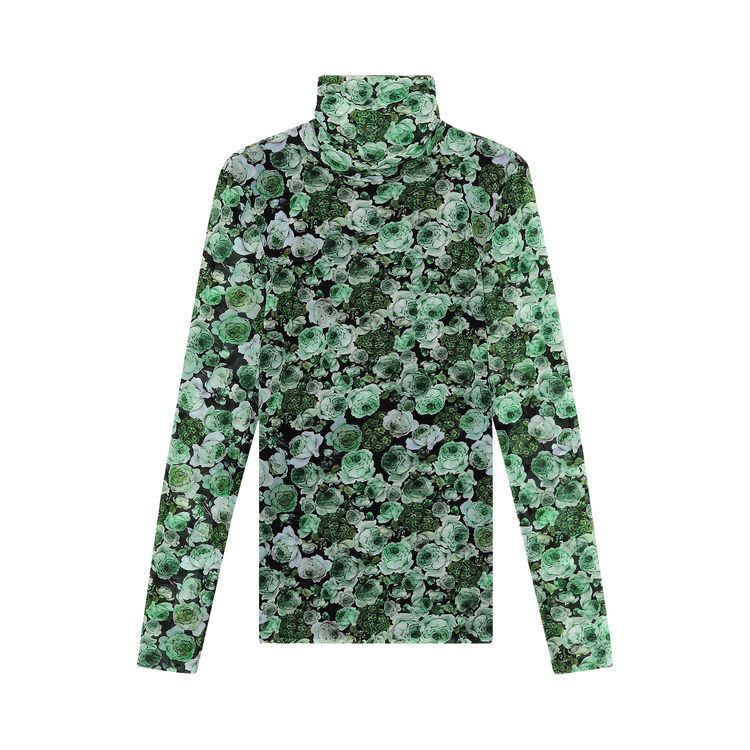 Buy GANNI Printed Mesh Long-Sleeve 'Kelly Green' - T2805 801 KELL | GOAT AU