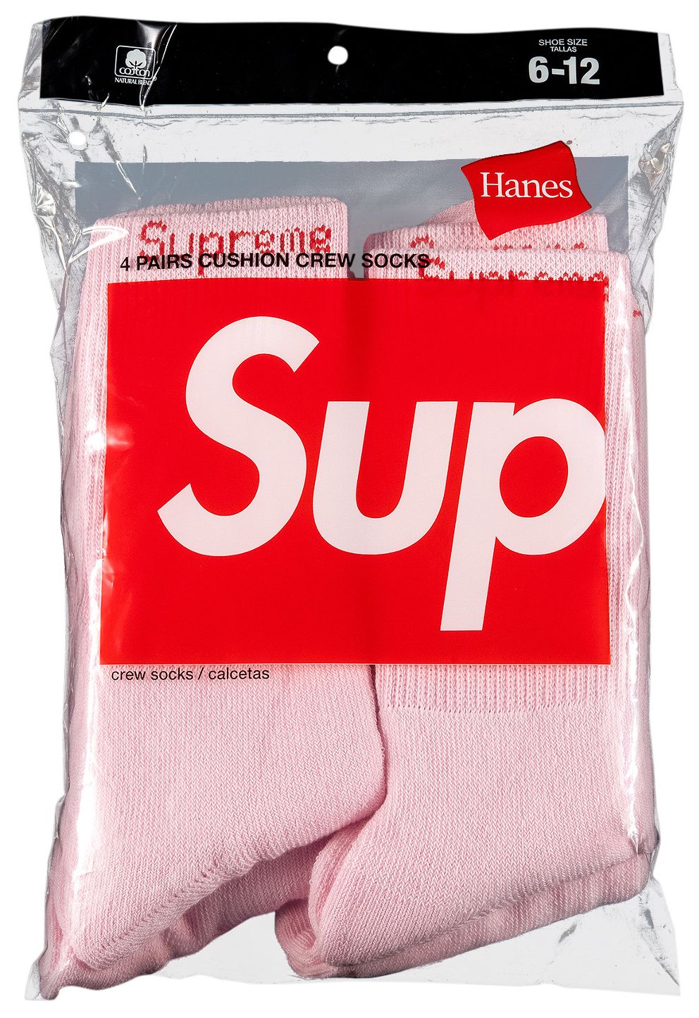 Buy Supreme x Hanes Crew Socks (4 Pack) 'Pink' - FW21A61 PINK | GOAT