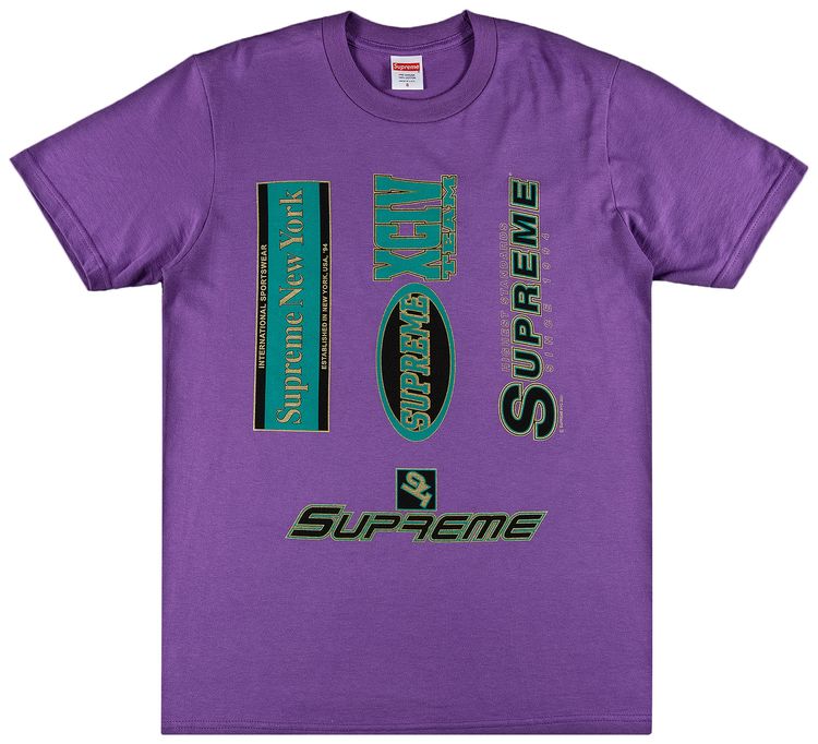 Buy Supreme Multi Logos Tee 'Purple' - FW21T28 PURPLE | GOAT