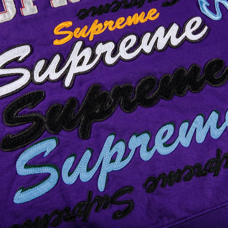 Buy Supreme Multi Logo Hooded Sweatshirt 'Purple' - FW21SW11 PURPLE | GOAT