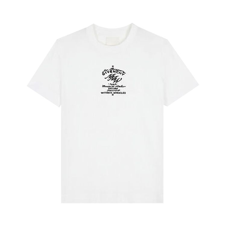 Buy Givenchy MMW Crest Logo Tee 'White' - BM717Q3Y6B 100 | GOAT