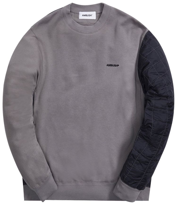 Buy Ambush Mix Quilted Fleece Sweatshirt 'Dark Grey/Black ...