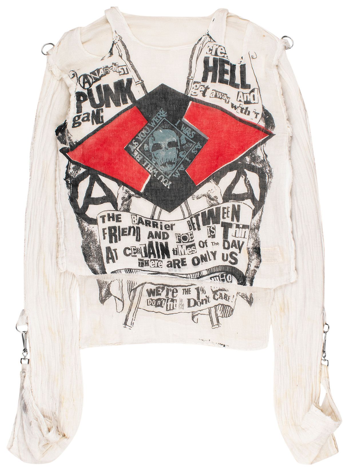 Buy Vintage Vivienne Westwood Original Punk Gang Muslin Shirt 'Cream ...