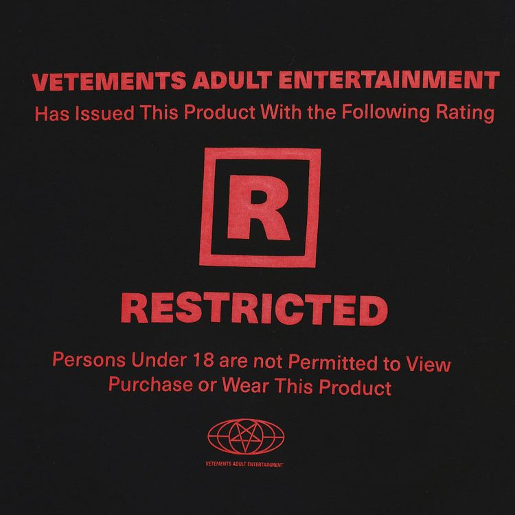 Buy Vetements 18+ Restricted T-Shirt 'Black' - UA52TR390B BLAC | GOAT