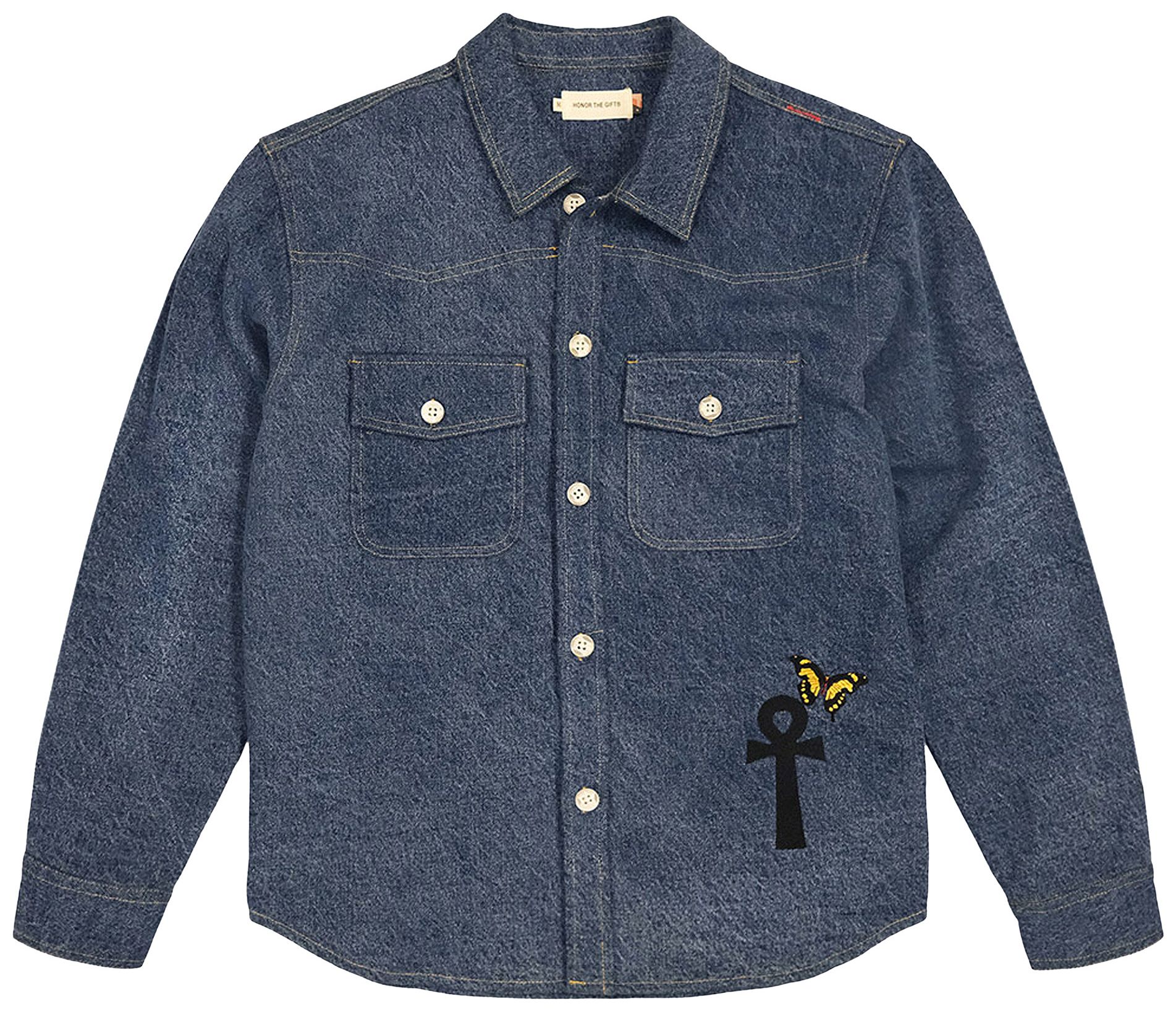 Buy Honor The Gift Denim Varsity Jacket 'Blue' - HTG210361 BLUE | GOAT