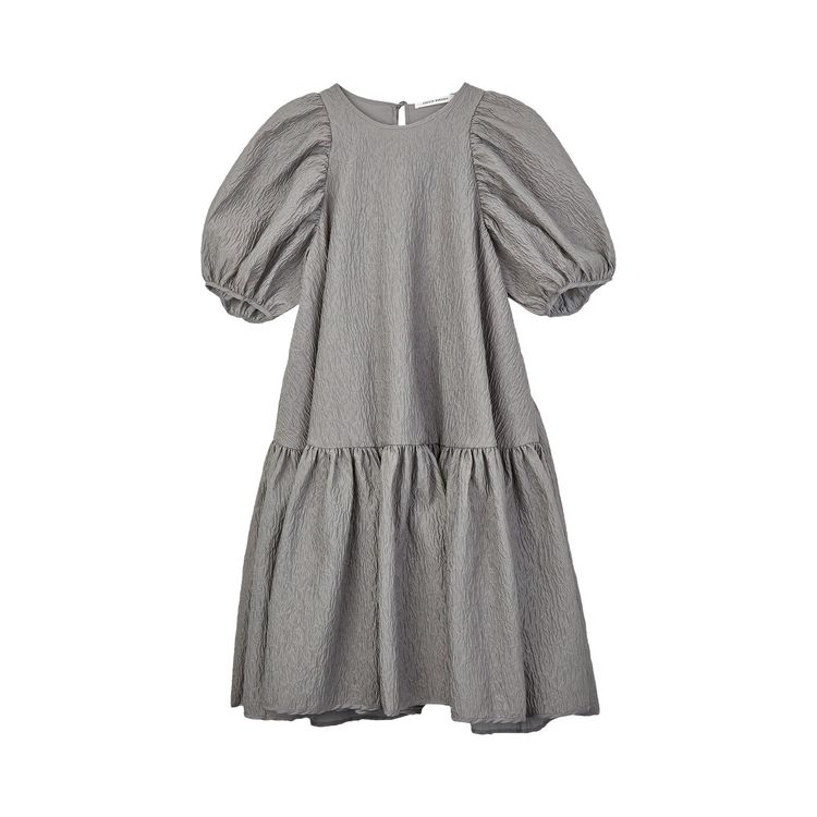 Buy Cecilie Bahnsen Puff Sleeve Dress With Raised Back 'Dove Grey' - 02 ...