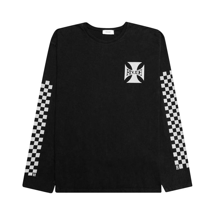 Buy Rhude Classic Checker Long-Sleeve Tee 'Black' - FW21TT020123720372 ...