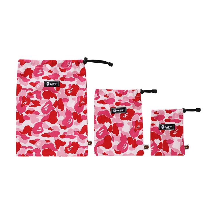 Buy BAPE ABC Pouch 3 Piece Set 'Pink' - 1F70 182 143 PINK | GOAT