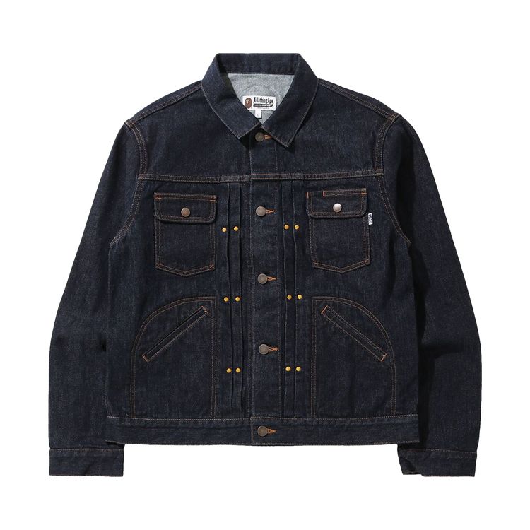 Buy BAPE Champion Denim Jacket 'Navy/Indigo' - 1G80 140 002 NAVY INDIGO ...
