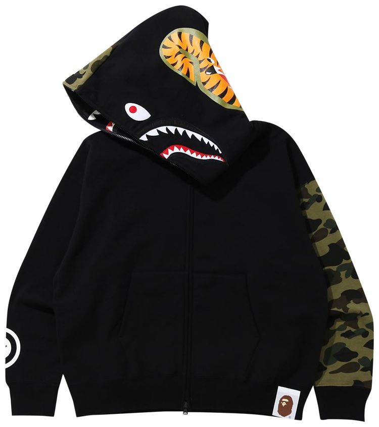 Buy BAPE Giant Shark Full Zip Hoodie 'Black' - 1G70 115 018 BLACK | GOAT CA