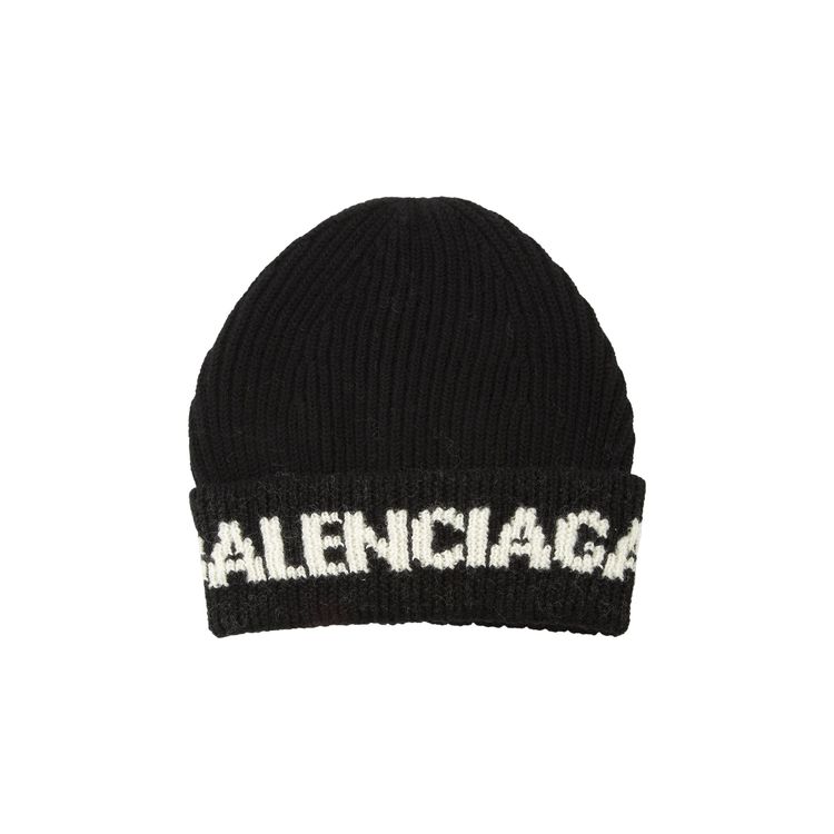 Buy Balenciaga Logo Beanie 'Black/White' - 675327 T1615 1070 | GOAT CA