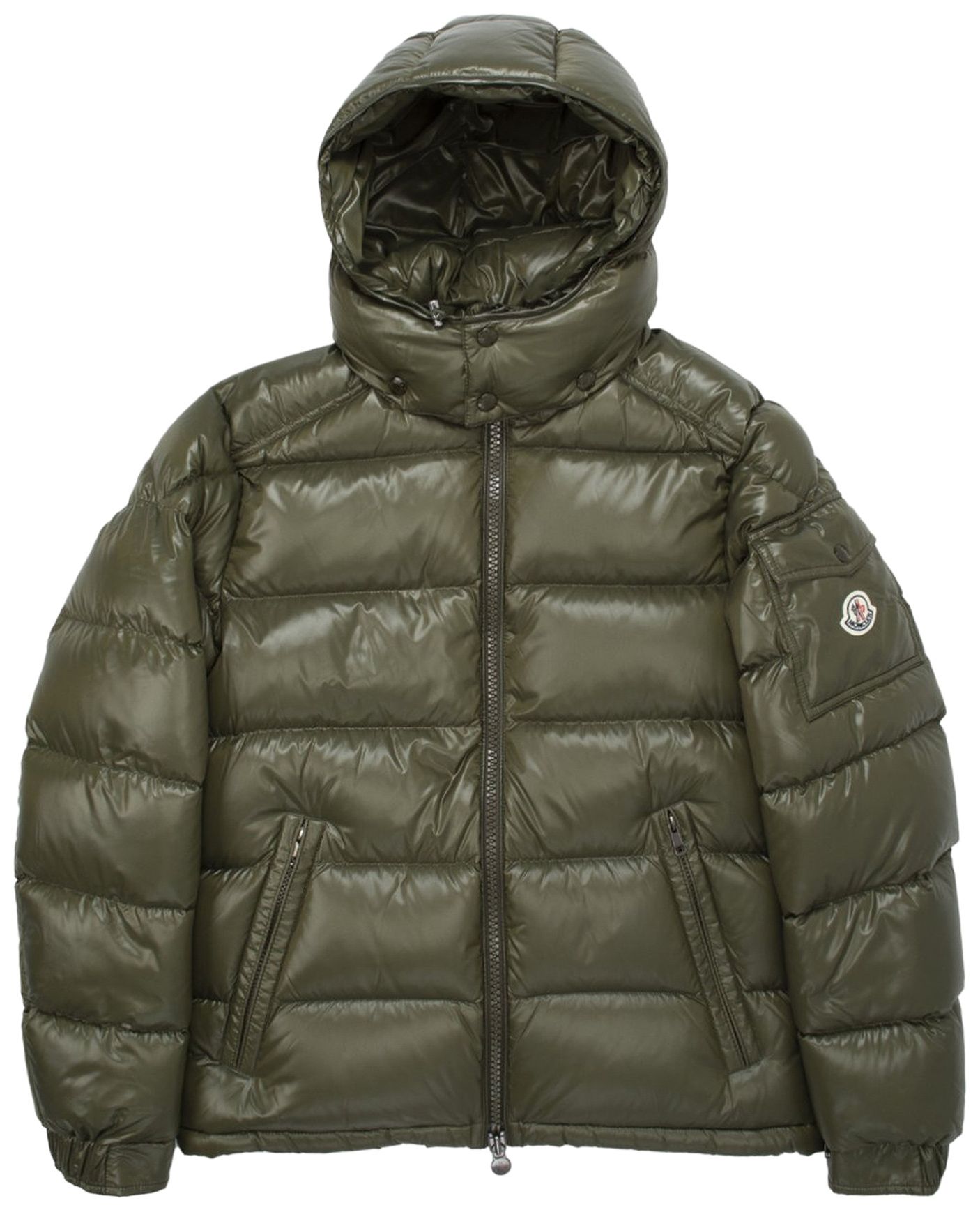 Buy Moncler Maya Hooded Puffer Shiny Jacket 'Dark Green' - 1A536 00 ...