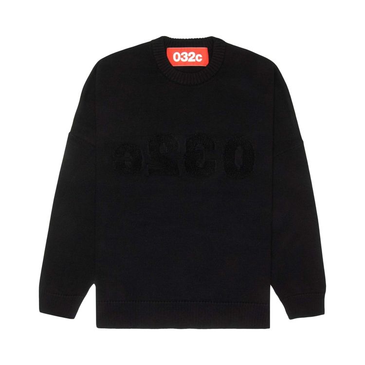 Buy 032C Textured Selfie Pullover 'Black' - FW21 K 1010 BLAC | GOAT