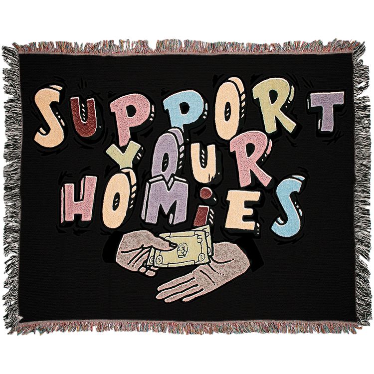 Buy Bricks & Wood Support Your Homies Blanket (GOAT Exclusive) 'Black ...