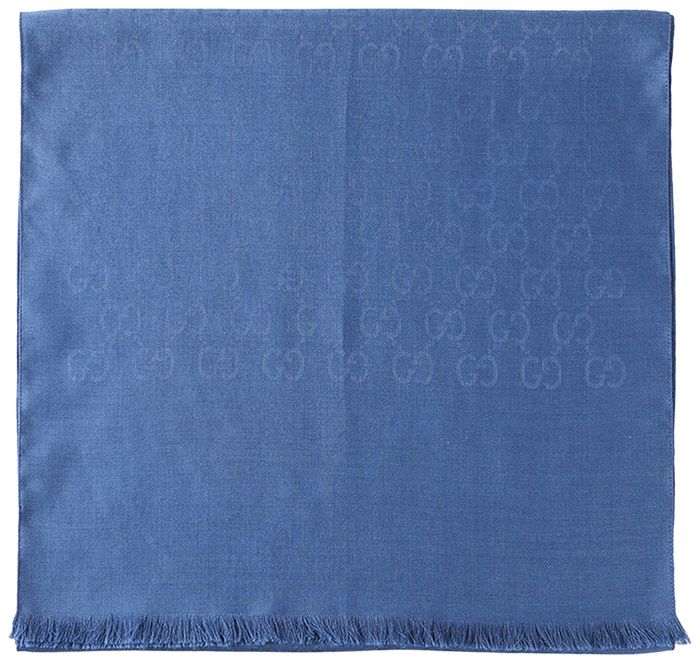 Buy Gucci GG Logo Wool and Silk Scarf 'Blue' - 165904 3G646 4300 | GOAT