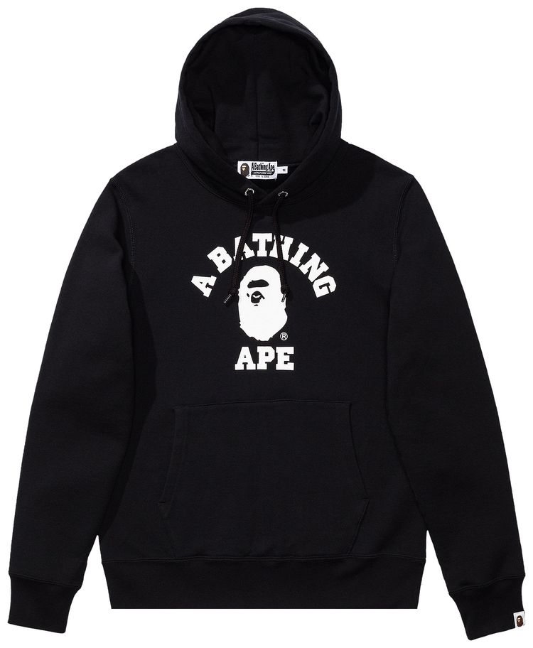 Buy BAPE College Pullover Hoodie 'Black' - 1G80 114 002 BLACK | GOAT