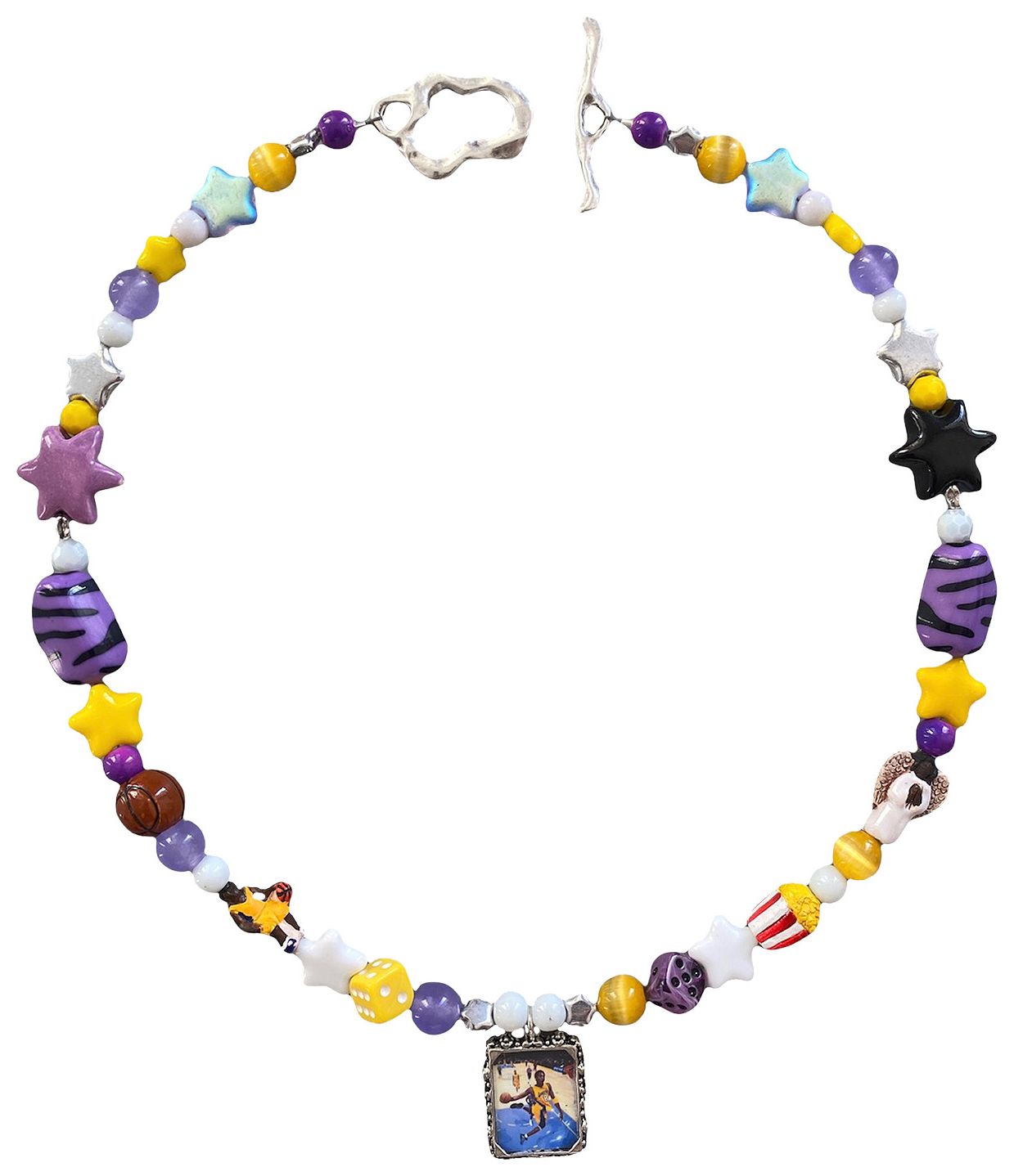 Buy Ian Charms Lakers Necklace 'Purple/Gold' - N 428 PURP | GOAT