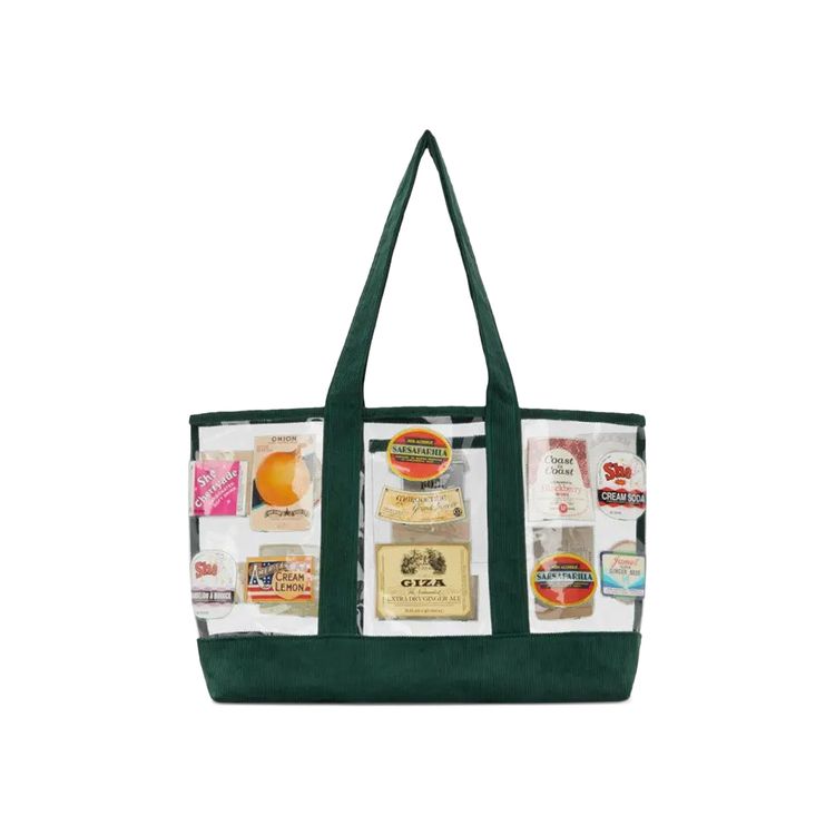 Buy Bode Vinyl Vintage Stamp Tote 'Green' - 3938 100000809VVST GREE ...