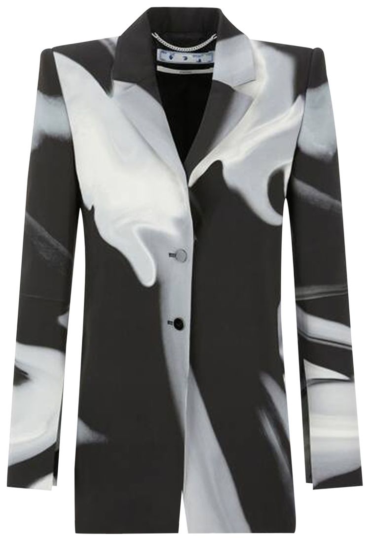 Buy Off-White Liquid Melt Shoulder Pads Jacket 'Grey/Black ...