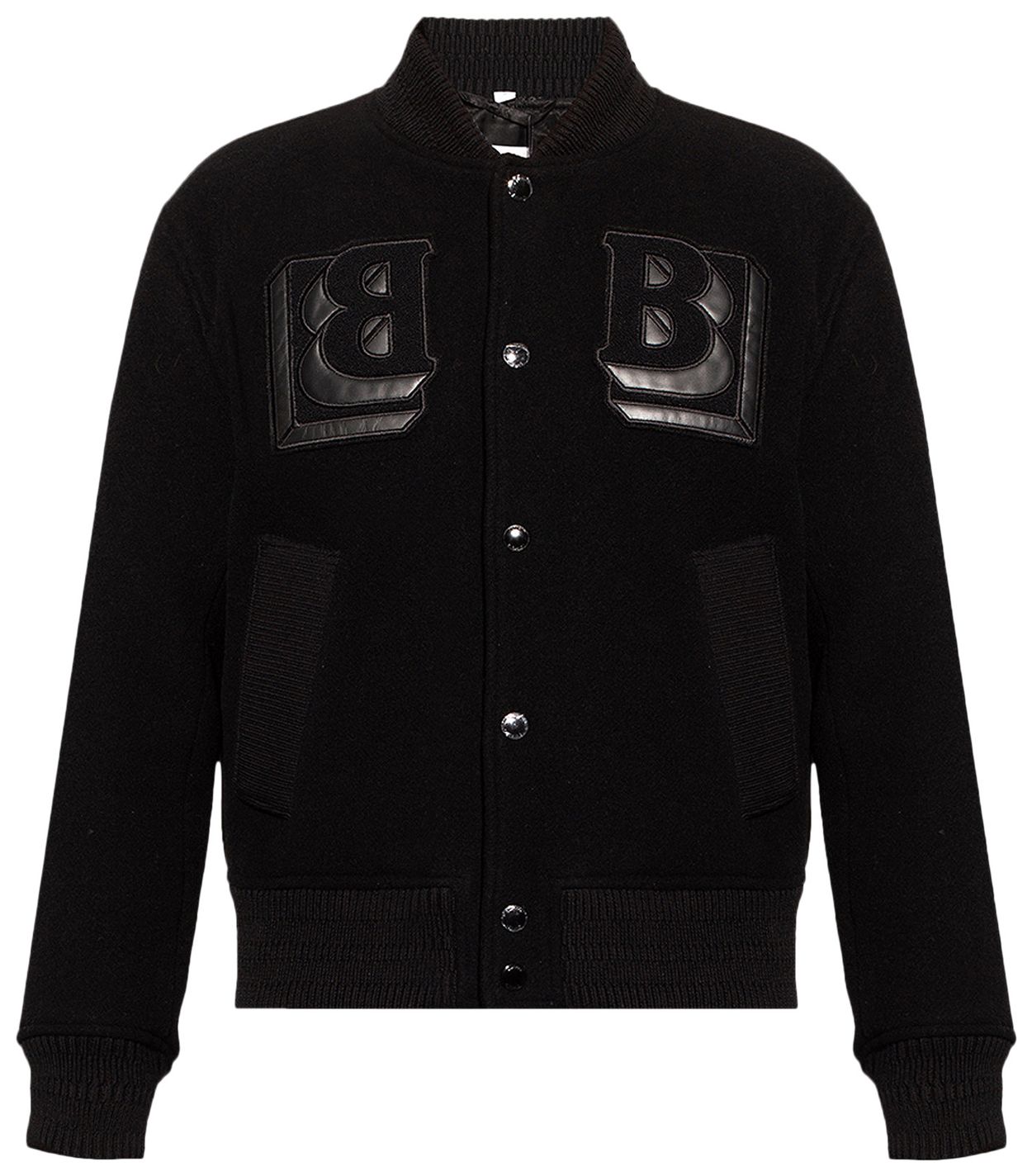 Buy Burberry Wool Varsity Bomber 'Black' - 8045485 | GOAT