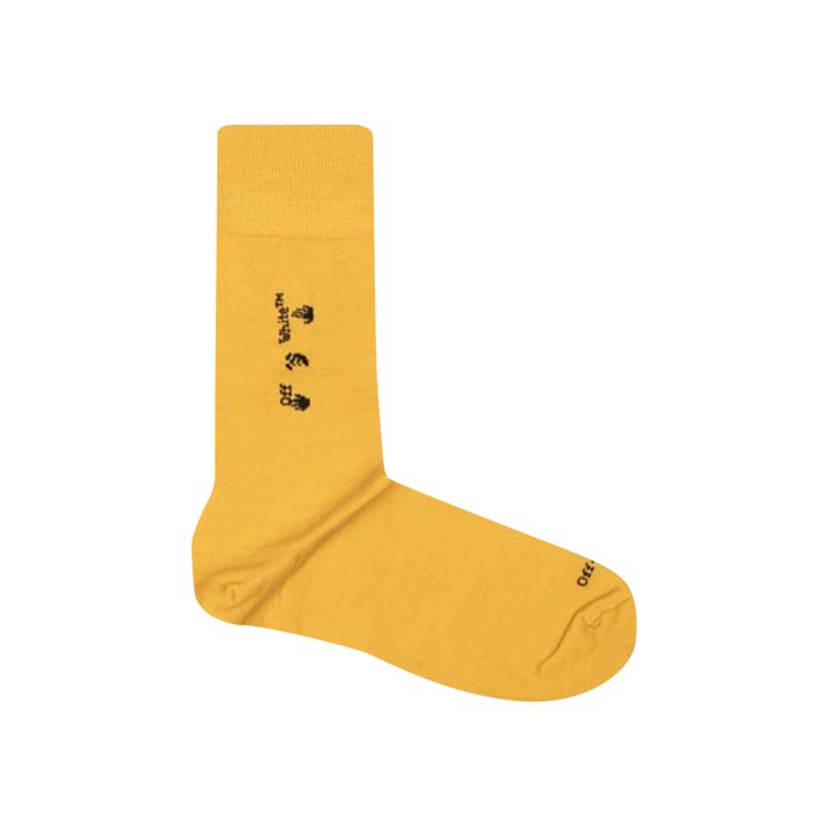 Buy Off-White Logo Wool Socks 'Marigold/Black' - OMRA038F21KNI0012210 ...
