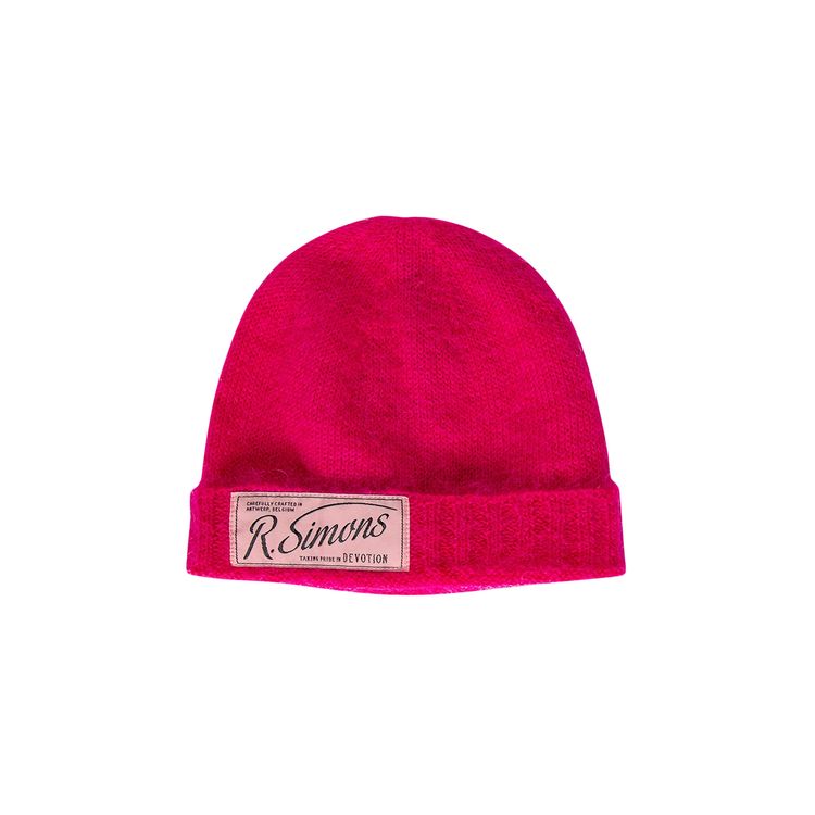 Buy Raf Simons Knit Beanie With Woven Label 'Pink' - 212 846 0031 | GOAT