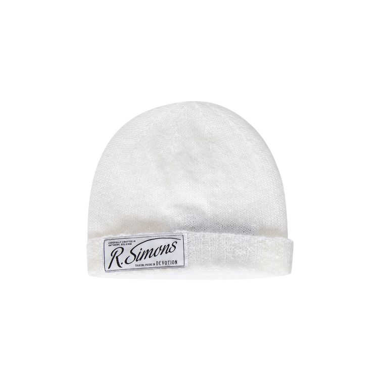 Buy Raf Simons Knit Beanie With Woven Label 'White' - 212 846 0010 | GOAT