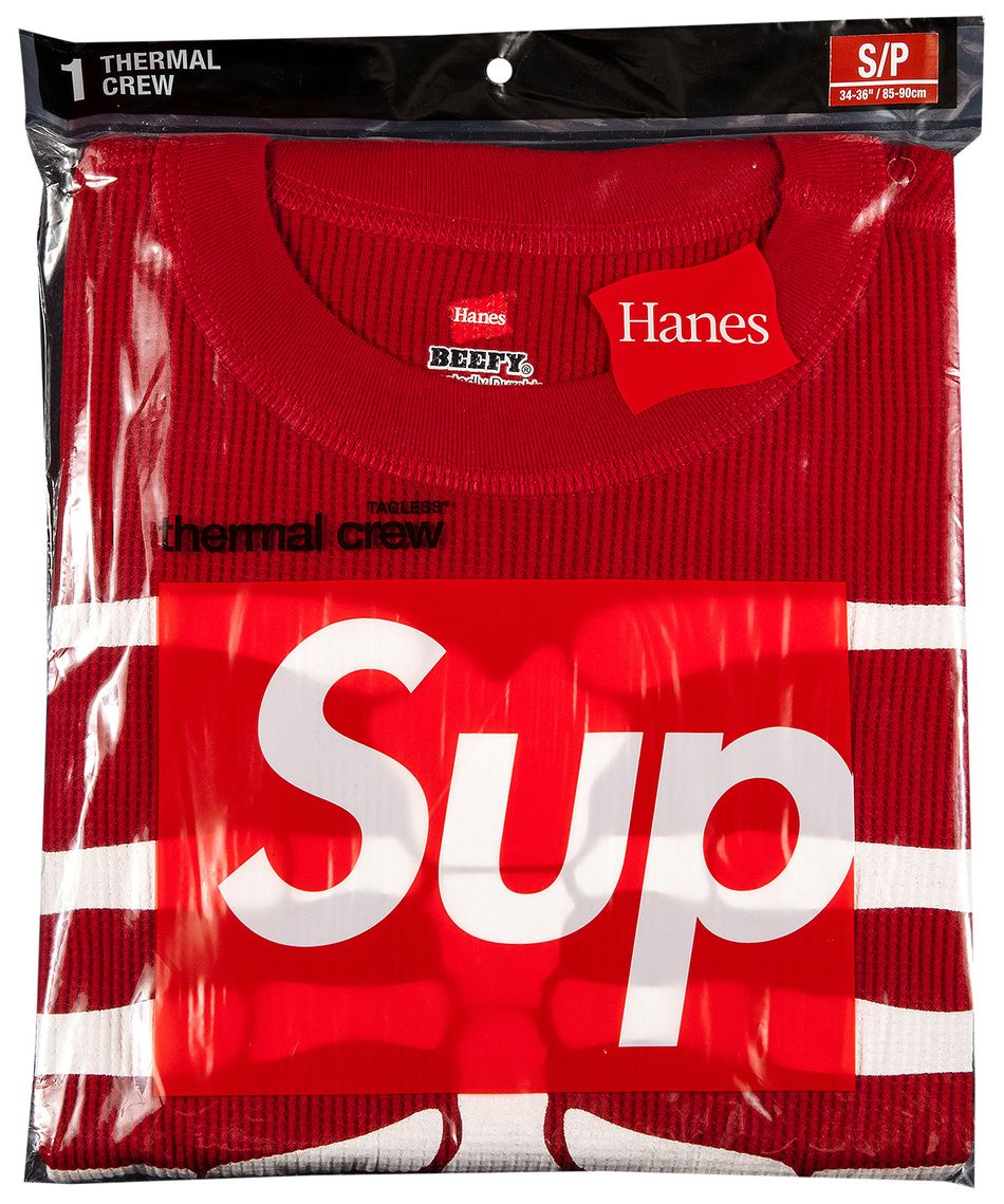 Buy Supreme x Hanes Bones Thermal Crew (1 Pack) 'Red' - FW21A22 RED | GOAT