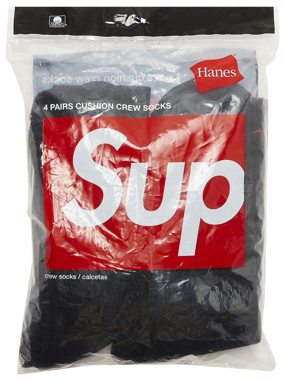 Buy Supreme x Hanes Crew Socks (4 Pack) 'Black' - FW21A26 BLACK | GOAT